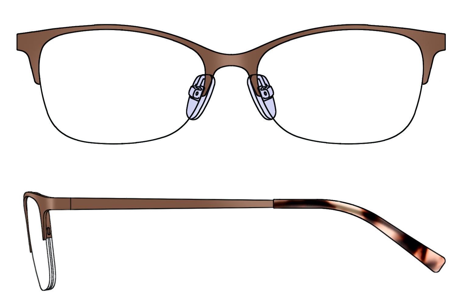 Kara Metal Half-Rim - PetiteGlasses.com